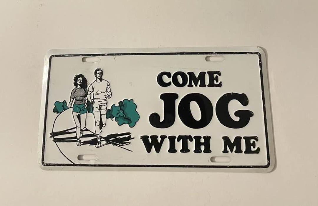 Come Jog With Me Booster License Plate Jogging Jogger Running Runner - Etsy