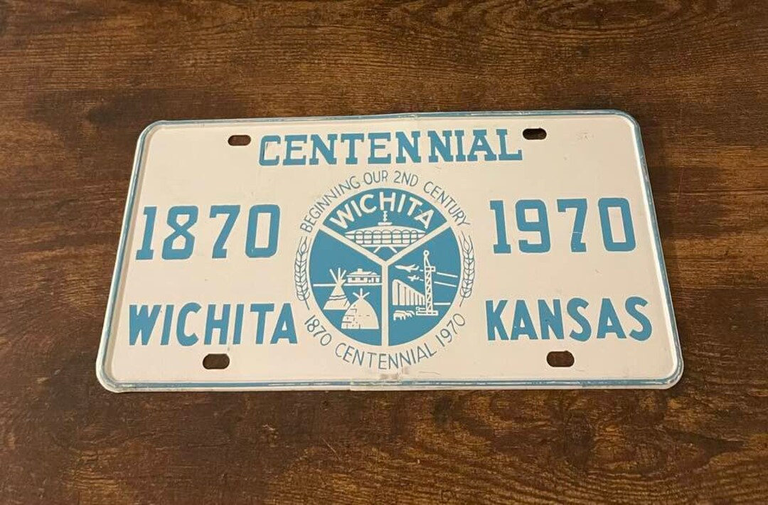 Wichita Kansas Booster License Plate 1870 1970 Centennial STEEL - Etsy