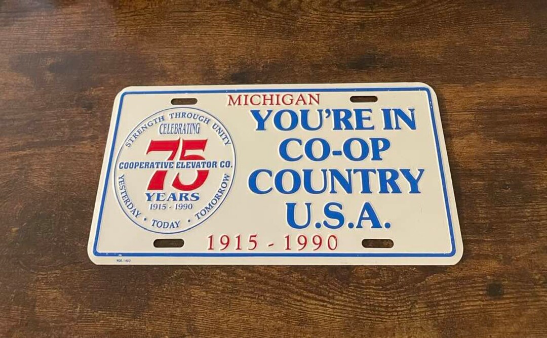 1990 You're in Co-op Country Booster License Plate Cooperative Elevator ...