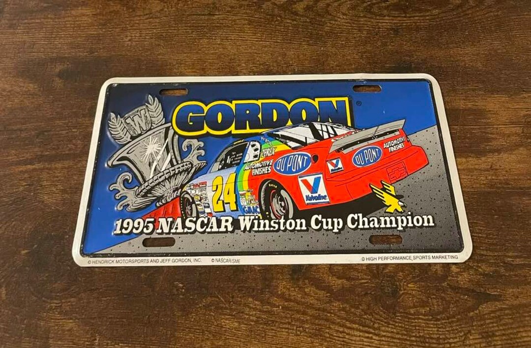 Jeff Gordon 1995 Nascar Winston Cup Champion Booster License Plate Du ...