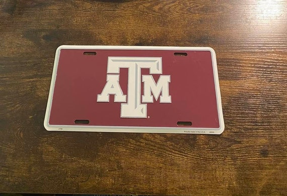 Texas A&M Booster License Plate College Station Gig Em Aggies - Etsy