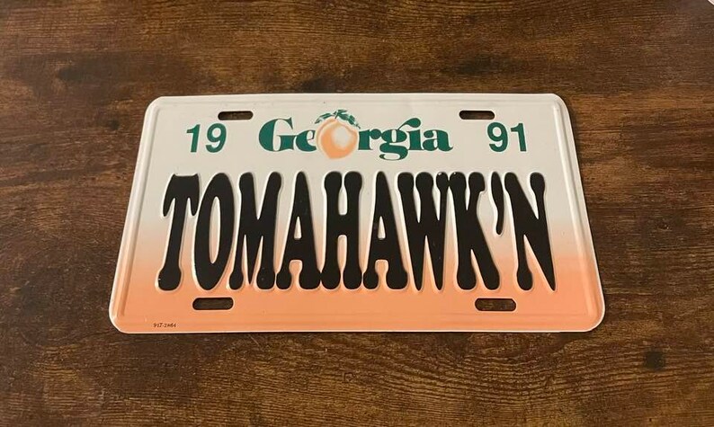 Atlanta Braves Tomahowk'n Booster License Plate Georgia - Etsy