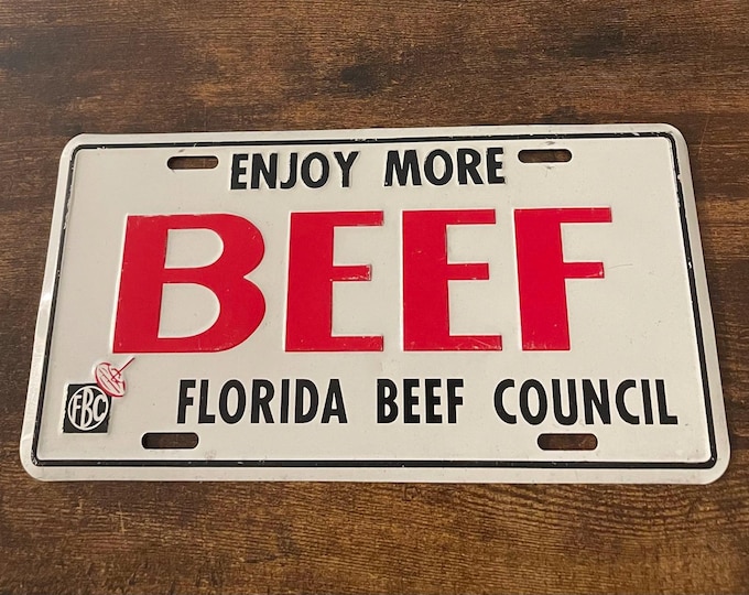 Florida Beef Council Booster License Plate Enjoy More Beef Cattle Ranch ...