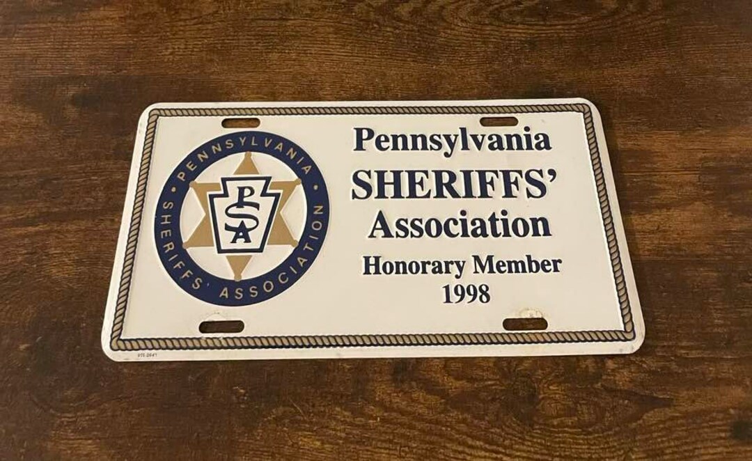 1998 Pennsylvania Sheriffs Association Booster License Plate - Etsy