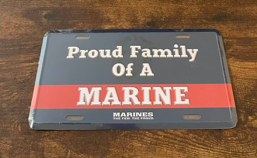 Proud Family of a United States Marine Booster License Plate USMC ...