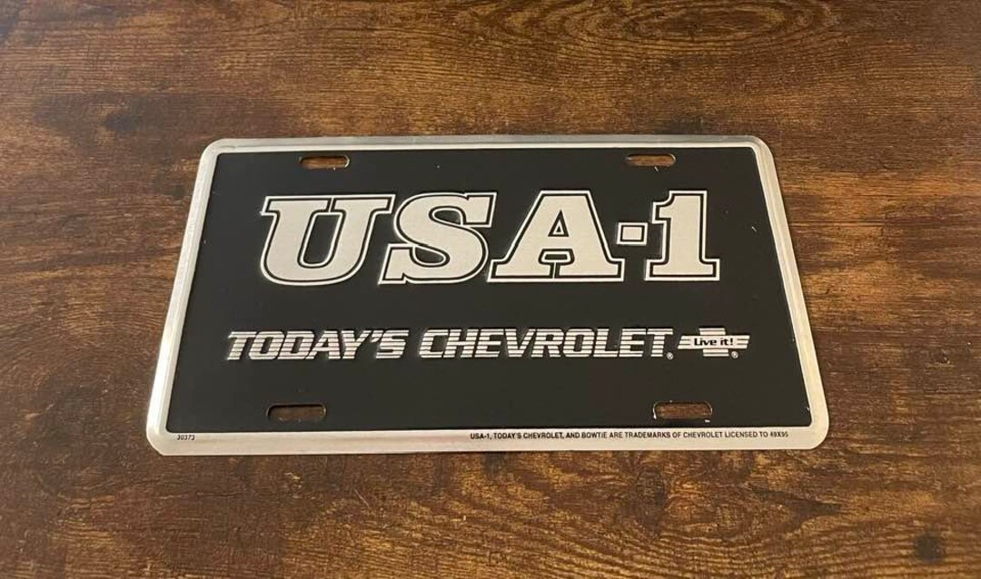 USA-1 Chevrolet Booster License Plate Today's Chevrolet Live It Chevy ...