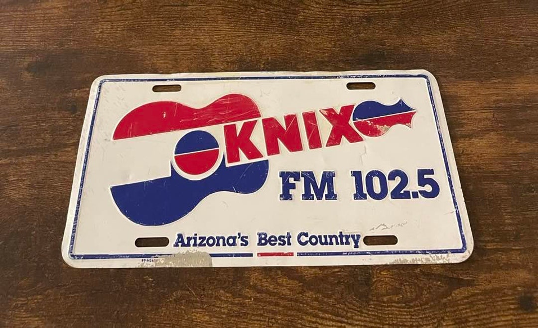 KNIX FM 102.5 Radio Station Booster License Plate Arizona Best Country ...