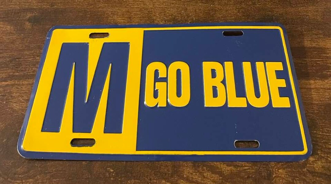 University of Michigan Booster License Plate UM Go Blue Wolverines Ann ...