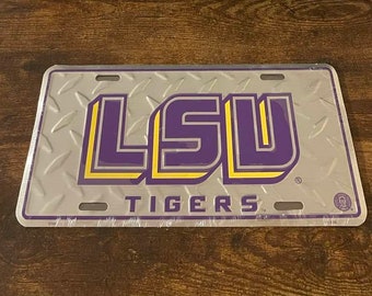 LSU Tigers Chevron Stripedlicense Plate / Car Tag NCAA - Etsy