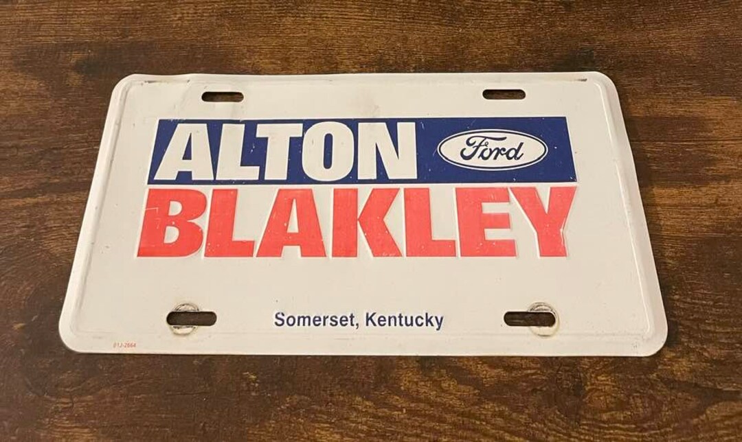 Alton Blakely Ford Dealership Booster License Plate Somerset Kentucky ...