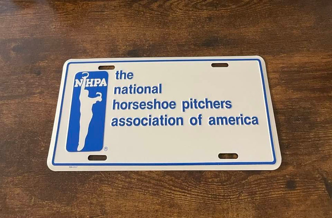 NHPA the National Horseshoe Pitchers of America Booster License Plate ...