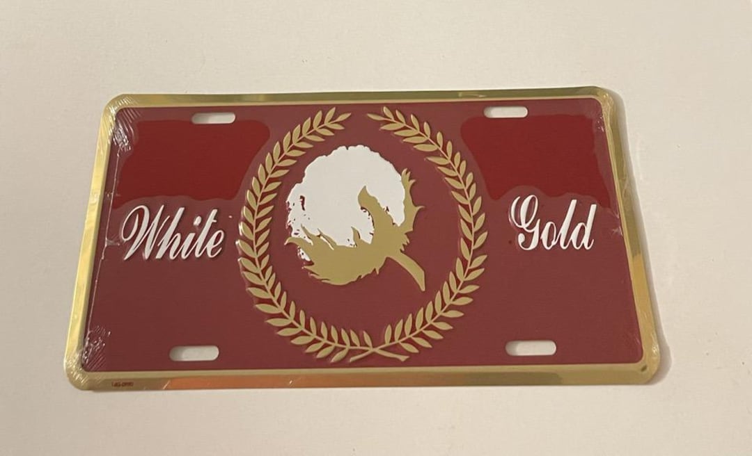 Cotton White Gold Booster License Plate Farm Farmer Farming Agriculture ...