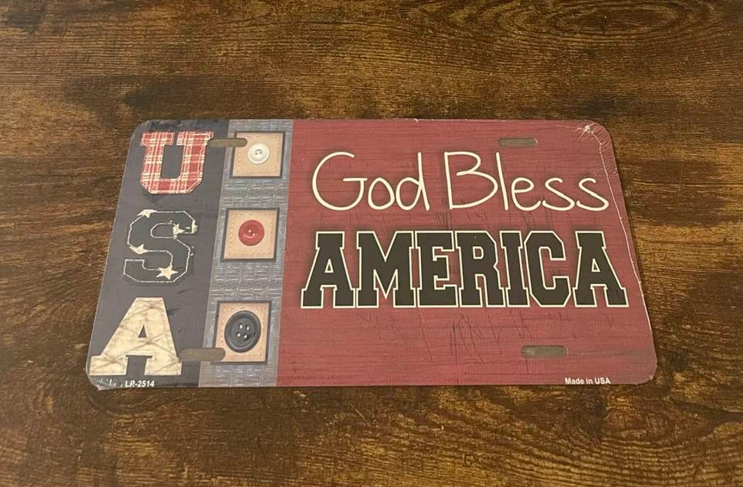 God Bless America Booster License Plate USA Patriotic - Etsy