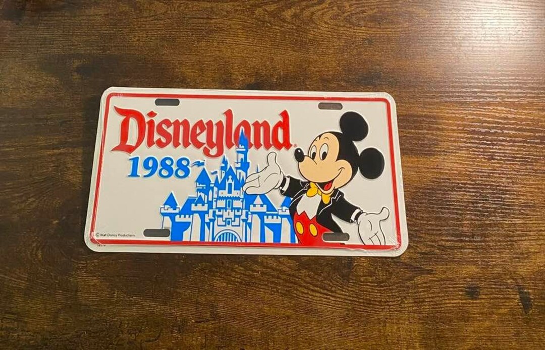 Disneyland 1988 Booster License Plate Vintage Disney Collectible ...