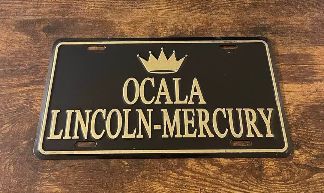 Ocala Lincoln Mercury Dealership Booster License Plate Vintage Dealer ...