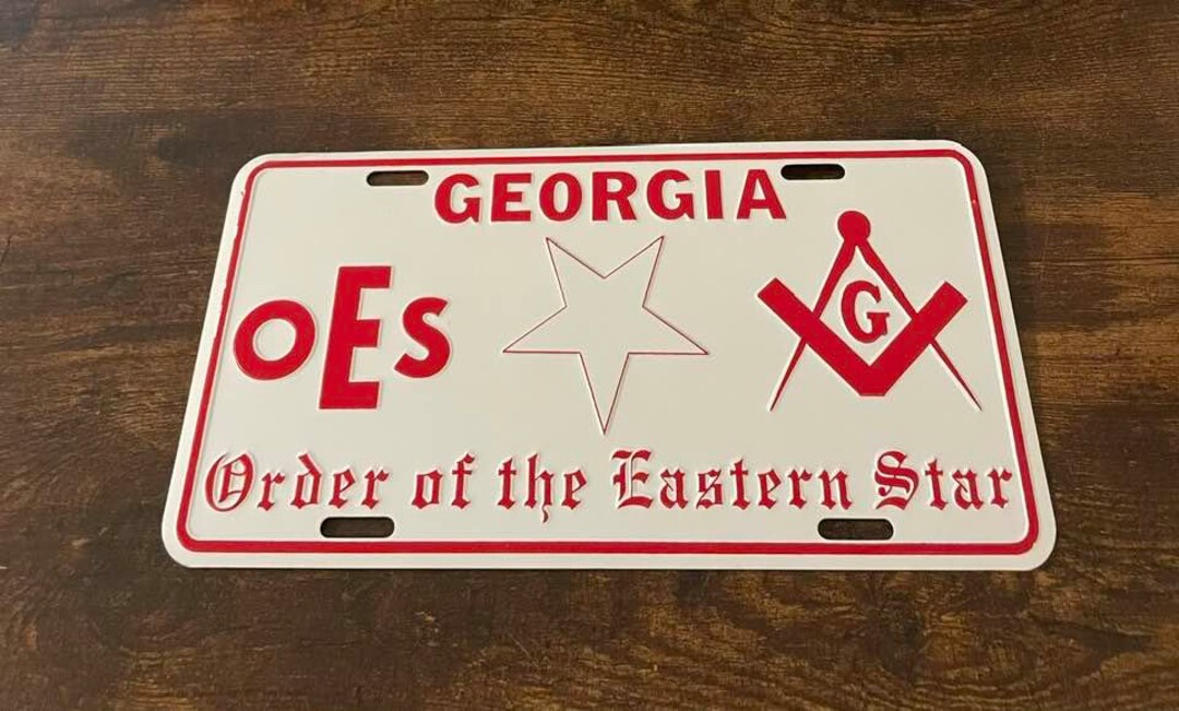 Georgia Order of the Eastern Star Booster License Plate Fraternal Order ...
