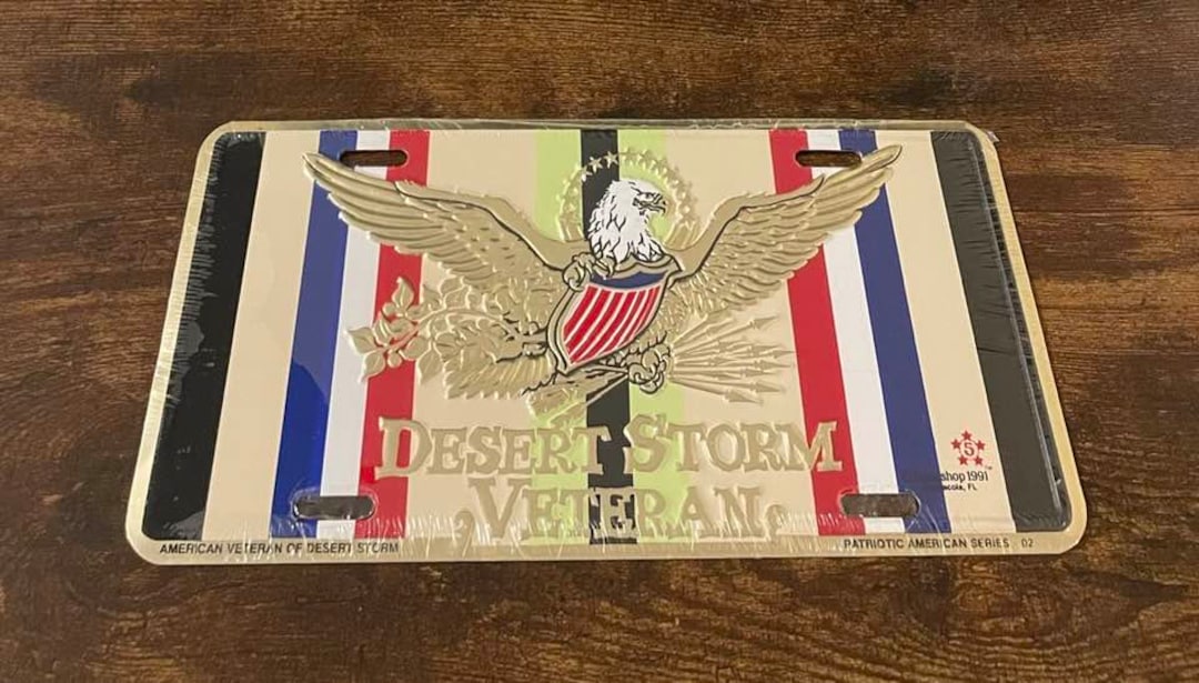 Desert Storm Veteran Booster License Plate Kuwait Persian Gulf - Etsy