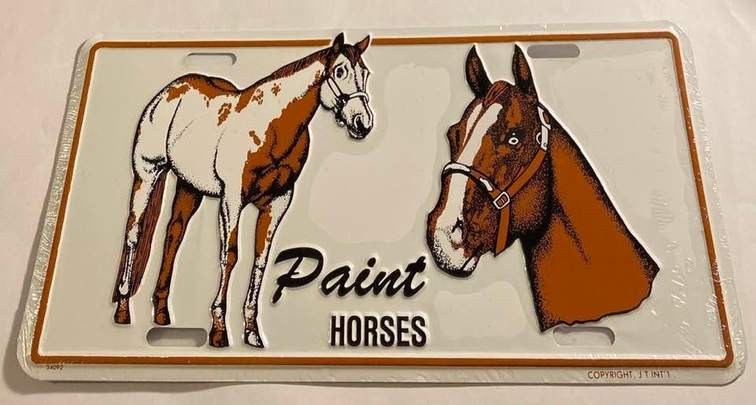 Paint Horses Booster License Plate Rodeo Barrel Racing Horse Racing ...