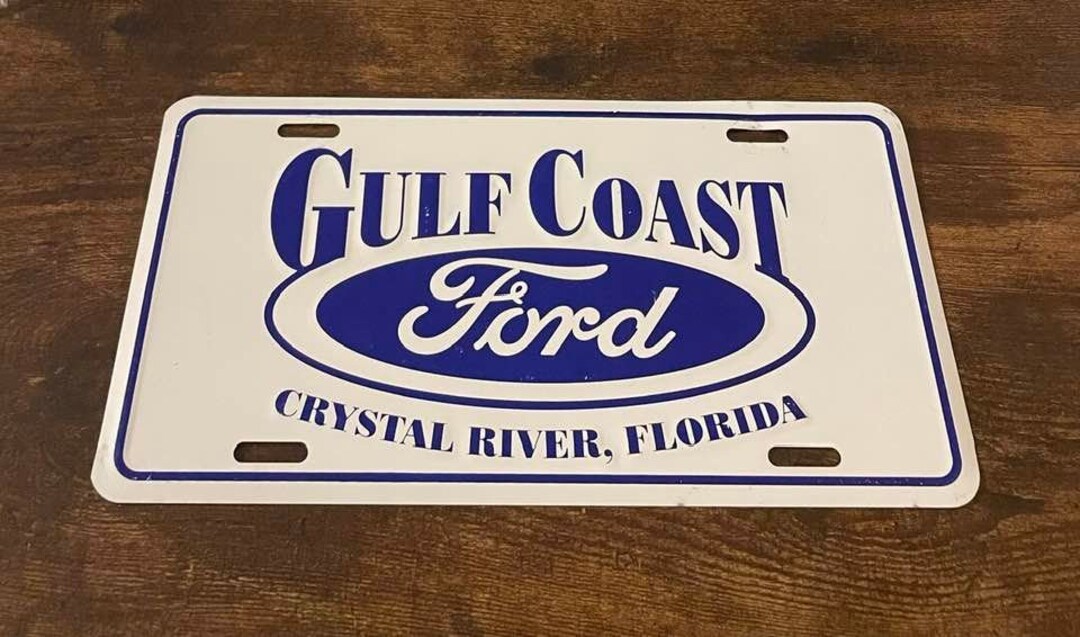 Gulf Coast Ford Dealership Booster License Plate Crystal River Florida ...