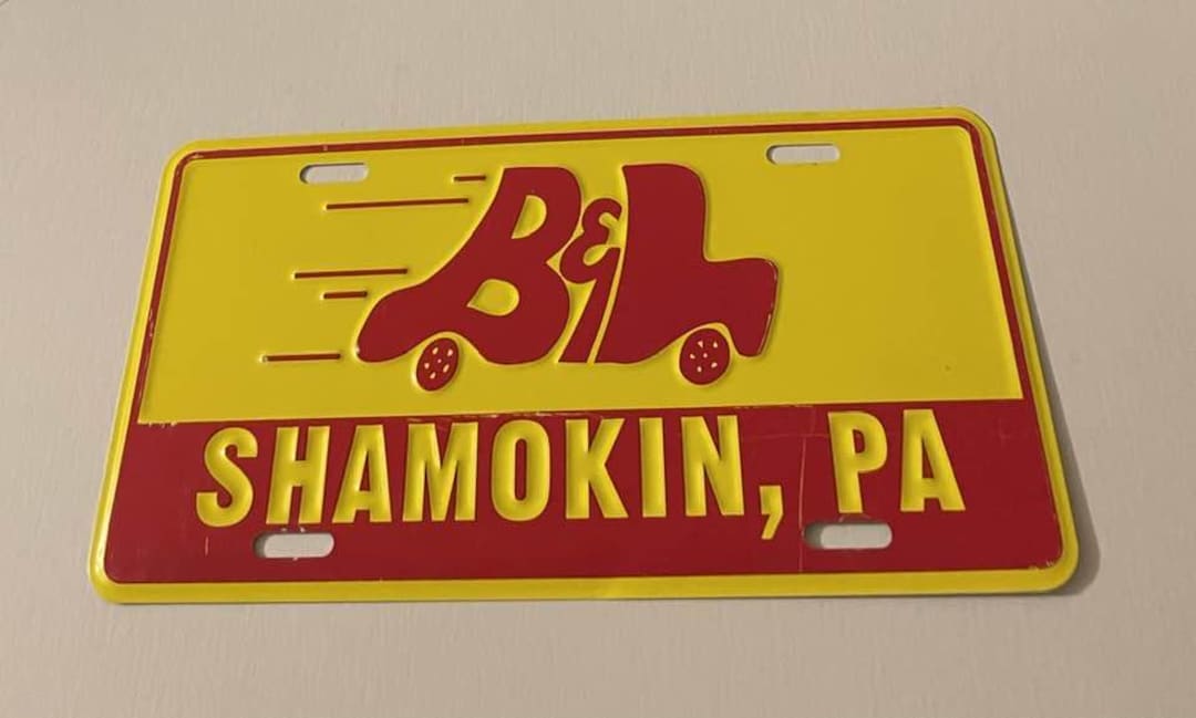 B&L Auto Dealership Booster License Plate Shamokin Pennsylvania Dealer ...