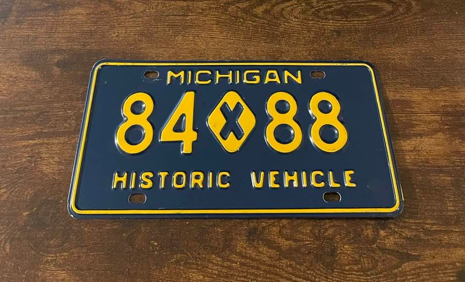 Michigan Historic Vehicle License Plate 84 88 Great Numbers Beautiful ...