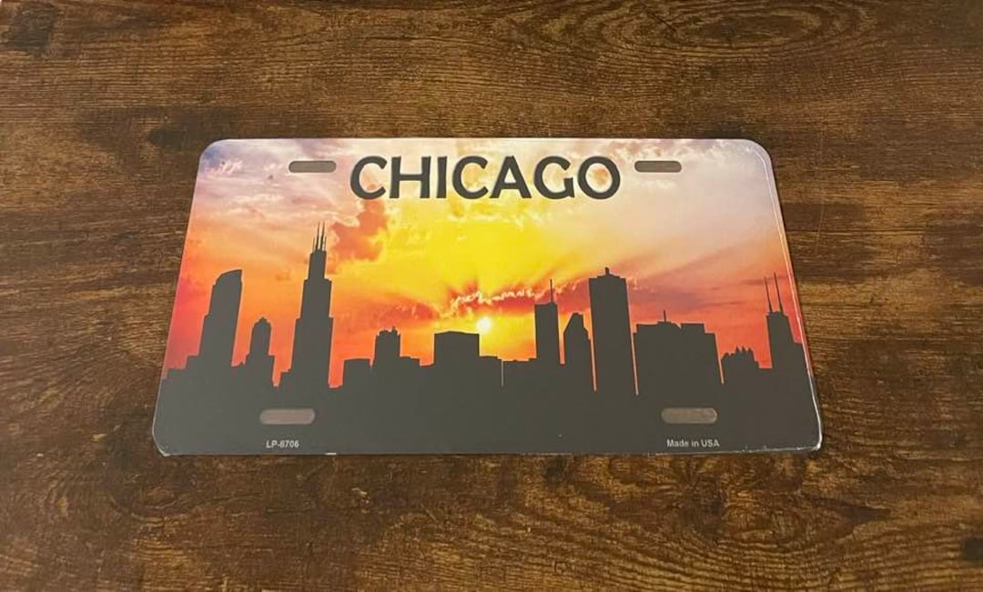 Chicago Illinois Booster License Plate City Skyline Sign the Windy City ...