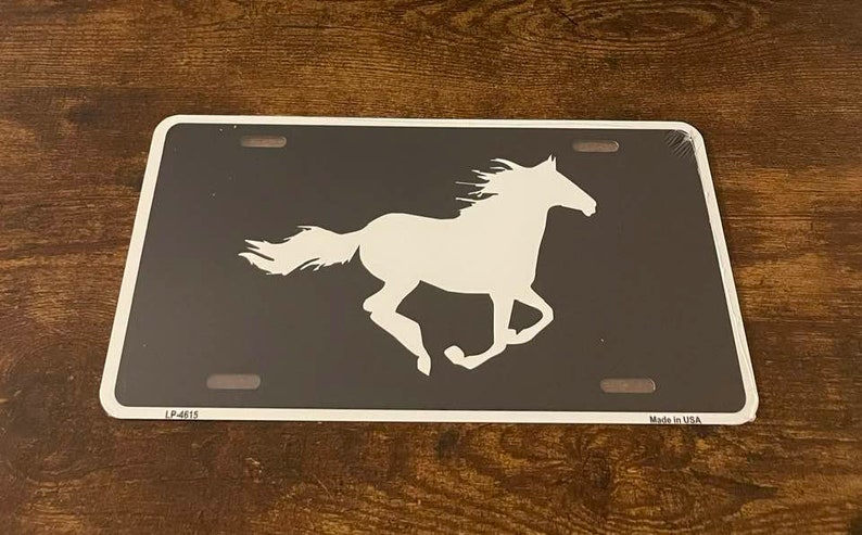 Galloping Horse Ford Mustang Booster License Plate Wild Horses Cowgirl ...