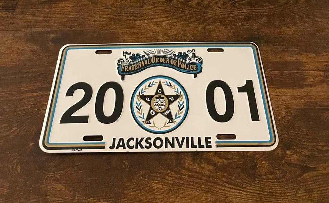 2001 Fraternal Order of Police Booster License Plate Jacksonville ...