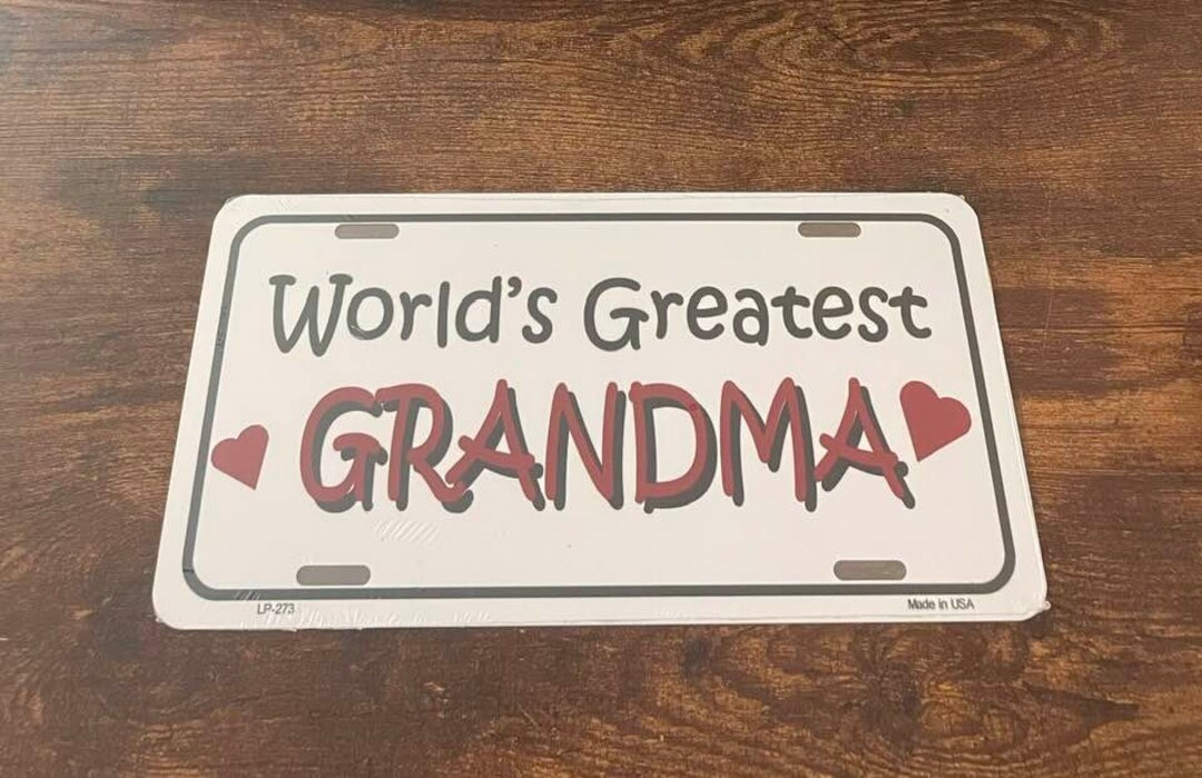 World's Greatest Grandma Booster License Plate Granny Grandmother - Etsy