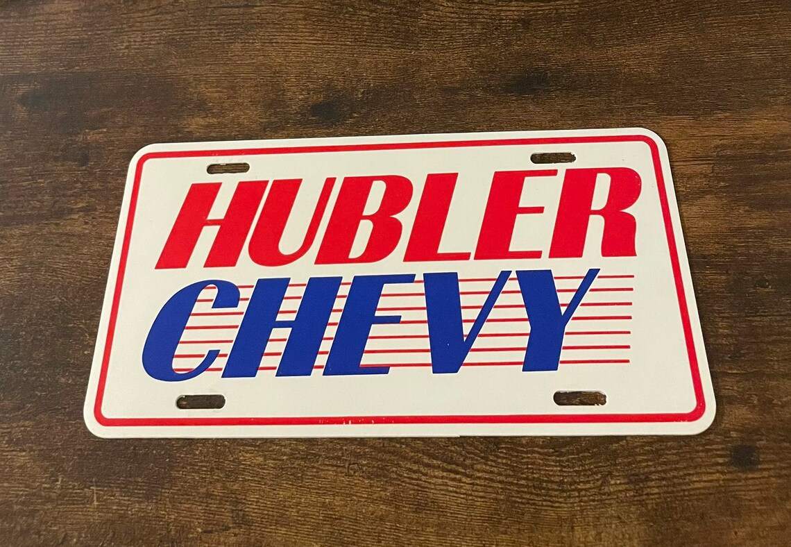 Hubler Chevy Booster License Plate Indianapolis Indiana Dealer ...