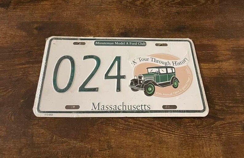 Minuteman Model A Ford Club Booster License Plate 24 New England Meet ...
