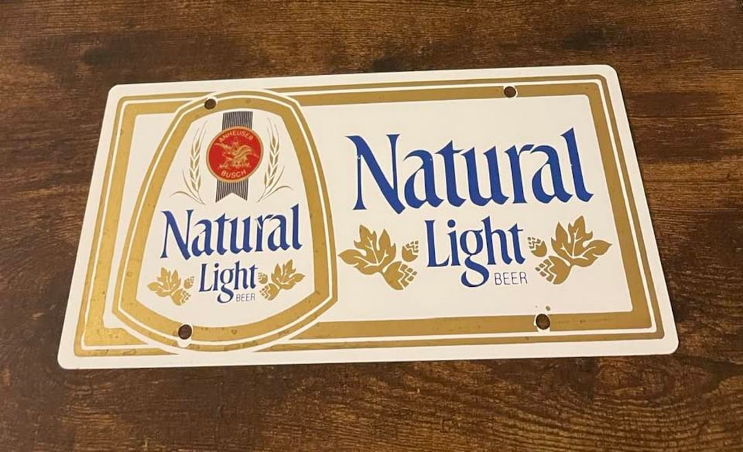 Natural Light Beer Booster License Plate Vintage Sign, Man Cave Sports ...