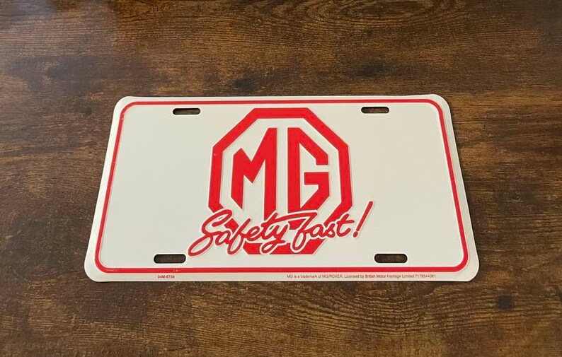 MG Safety Fast Booster License Plate British Motor Cars - Etsy