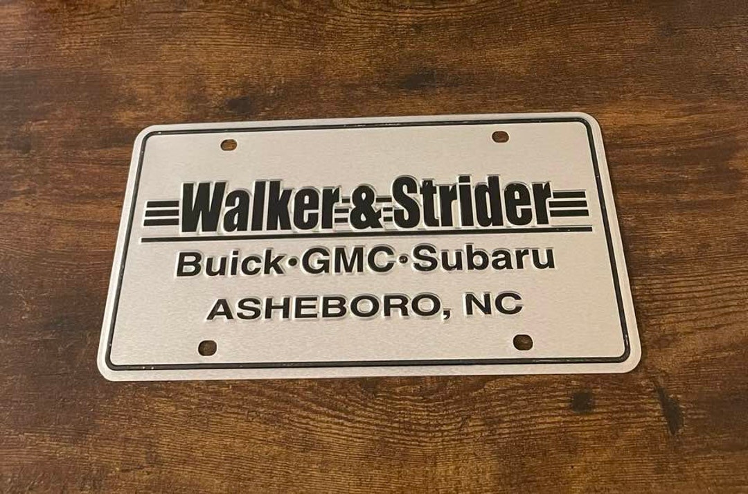 Walker & Strider Dealership Booster License Plate Buick GMC Subaru ...