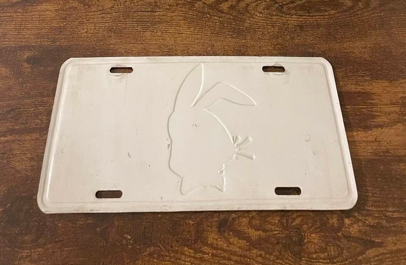 Vintage Playboy Booster License Plate Lucky Rabbit Playmate Magazine ...