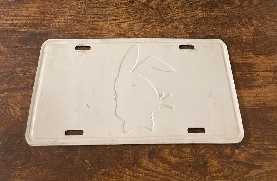 Vintage Playboy Booster License Plate Lucky Rabbit Playmate Magazine ...