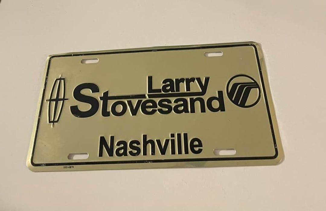 Larry Stovesand Oldsmobile Mercury Dealership Booster License Plate ...