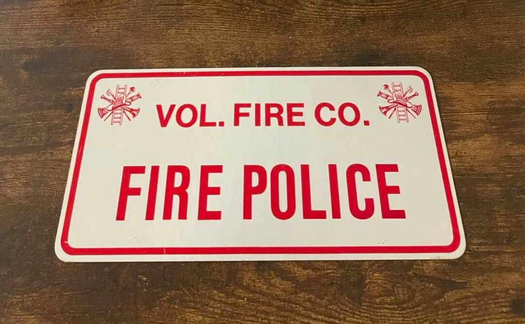 Vintage Volunteer Fire Co. License Plate, Fire Police - Etsy