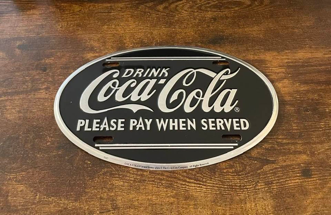 Drink Coca-cola Booster License Plate Coke Cola Soda Oval - Etsy