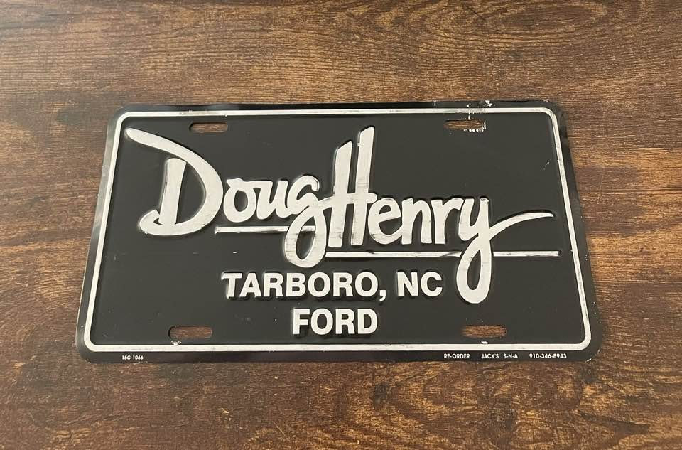 Doug Henry Ford Dealership Booster License Plate Tarboro North Carolina ...