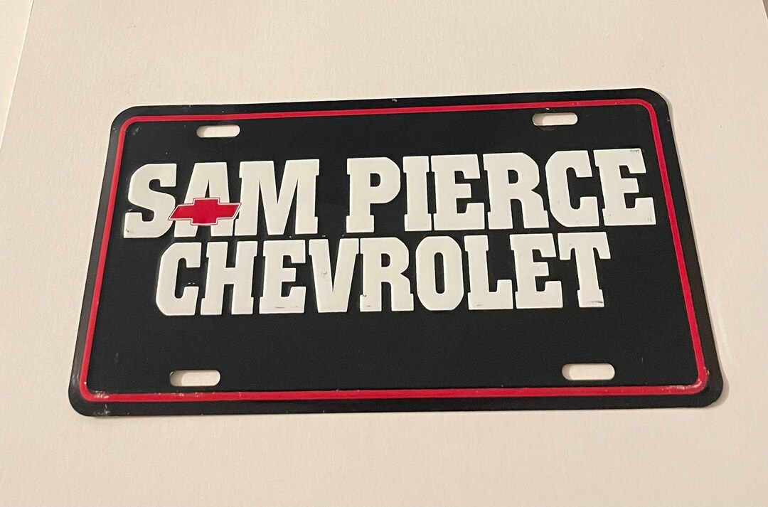 Sam Pierce Chevrolet Dealership Booster License Plate Middletown ...