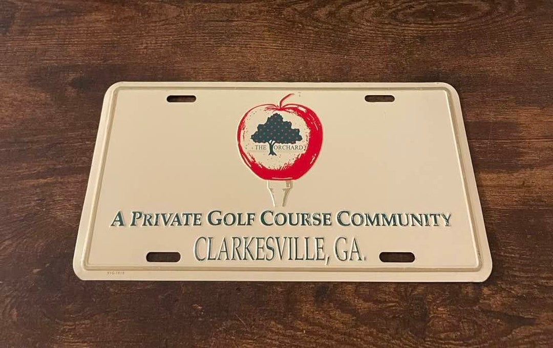 The Orchard Booster License Plate Clarkesville Georgia Golf Course ...