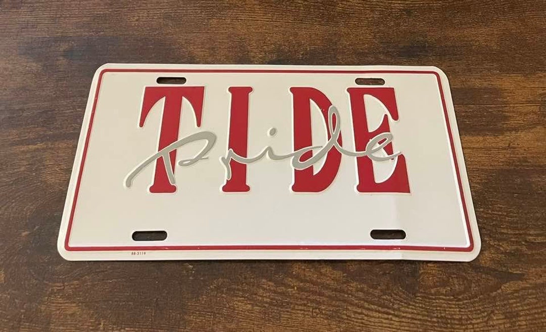 Crimson Tide Booster License Plate University of Alabama Roll Tide - Etsy