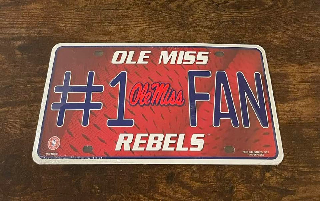 Ole Miss Booster License Plate University of Mississippi UM Oxford ...