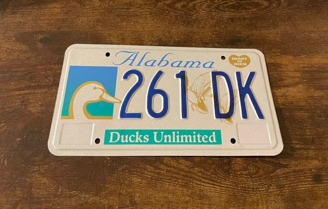 Alabama Ducks Unlimited Vintage Specialty License Plate 261 DK - Etsy