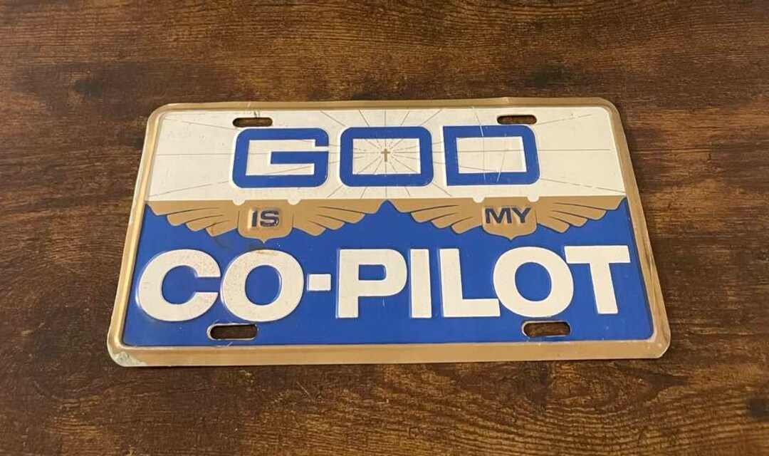 God is My Co-pilot Booster License Plate - Etsy