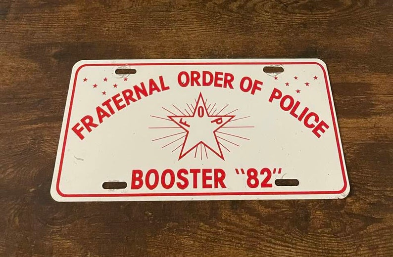 1982 Fraternal Order of Police Booster License Plate - Etsy