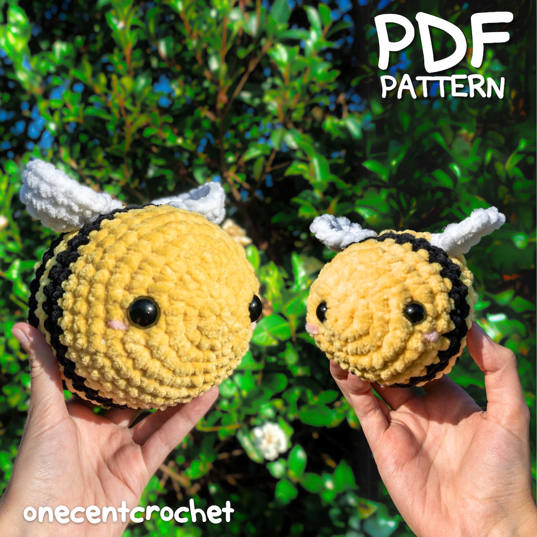 2n1 Bee Crochet Pattern: Amigurumi Bee, Bumblebee Plush, Jumbo Bee ...