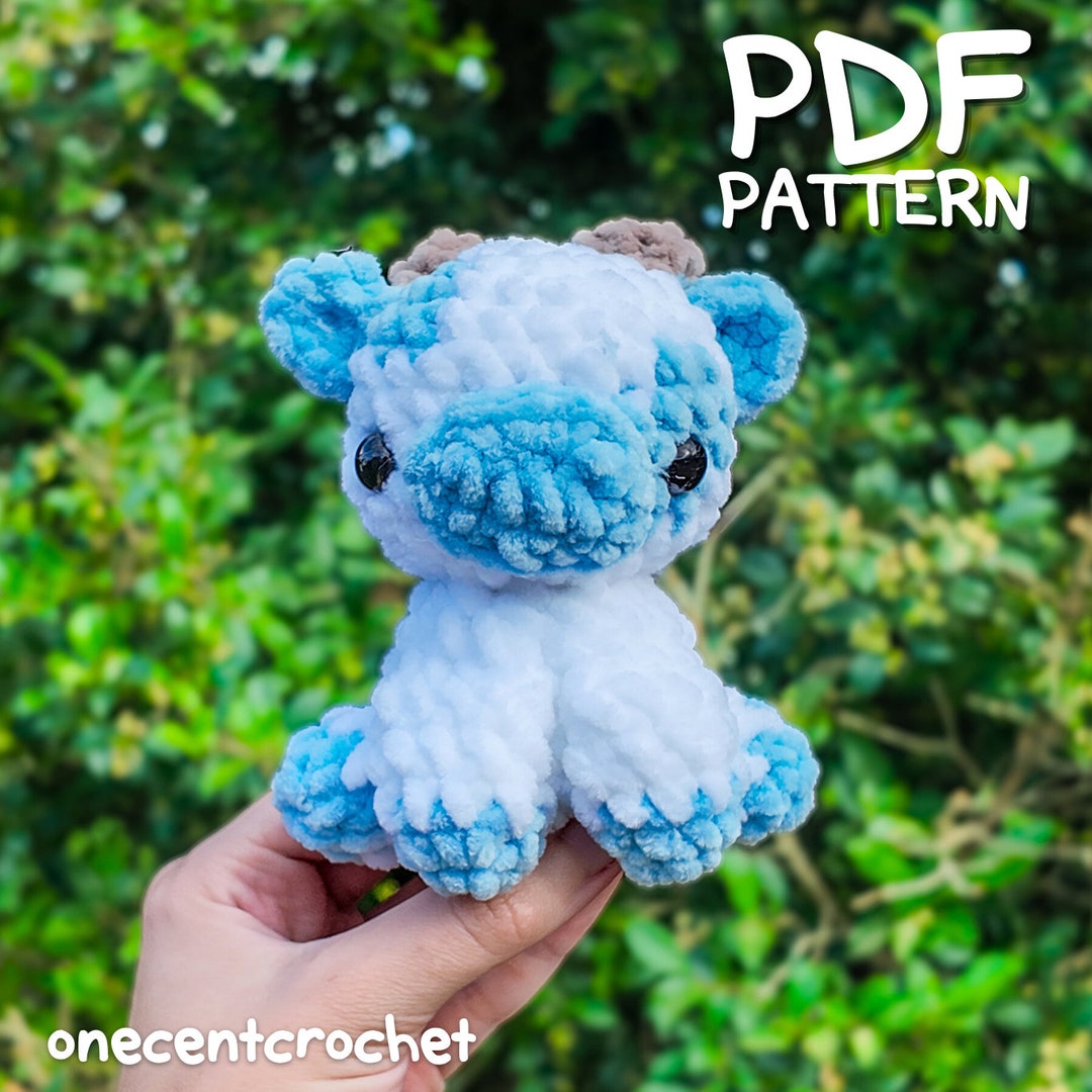 Cow Crochet Pattern Plush Crochet Cow Amigurumi Pattern Sitting Cow - Etsy