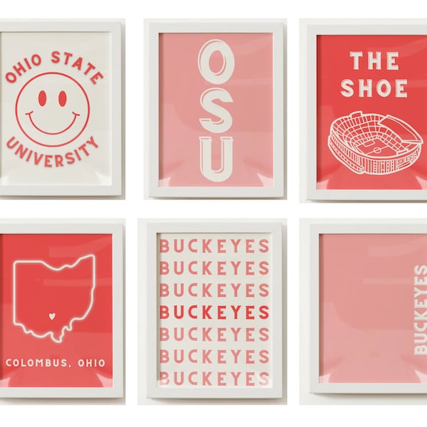 Pink Ohio State Decor Prints - Etsy
